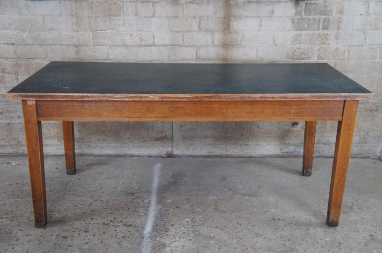 Antique Early 20th C. Quartersawn Oak Postal Office Desk Farmhouse ...