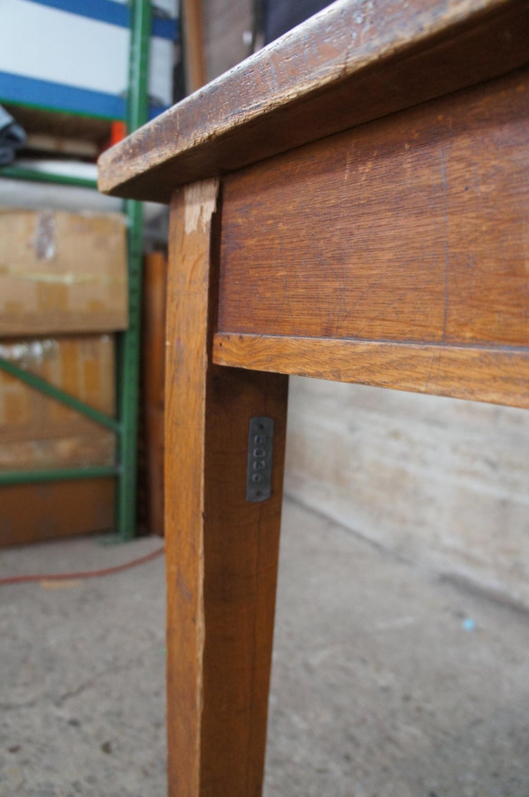 Antique Early 20th C. Quartersawn Oak Postal Office Desk Farmhouse ...