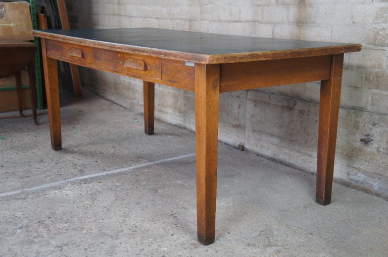 Antique Early 20th C. Quartersawn Oak Postal Office Desk Farmhouse ...