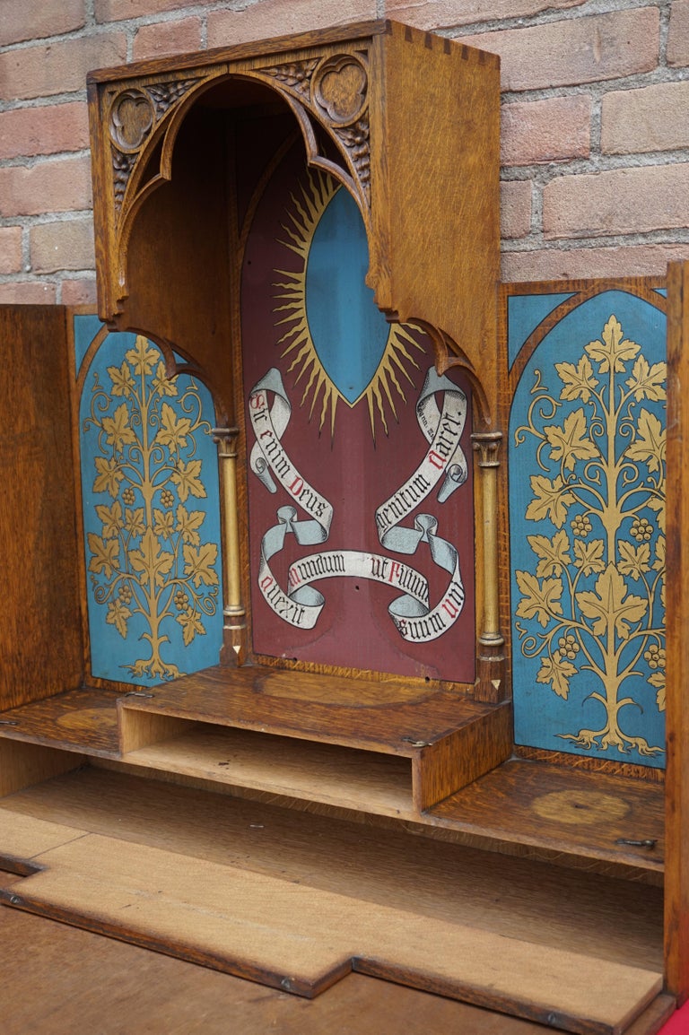 Antique Early 20th Century Carved and Hand Painted Gothic Revival ...