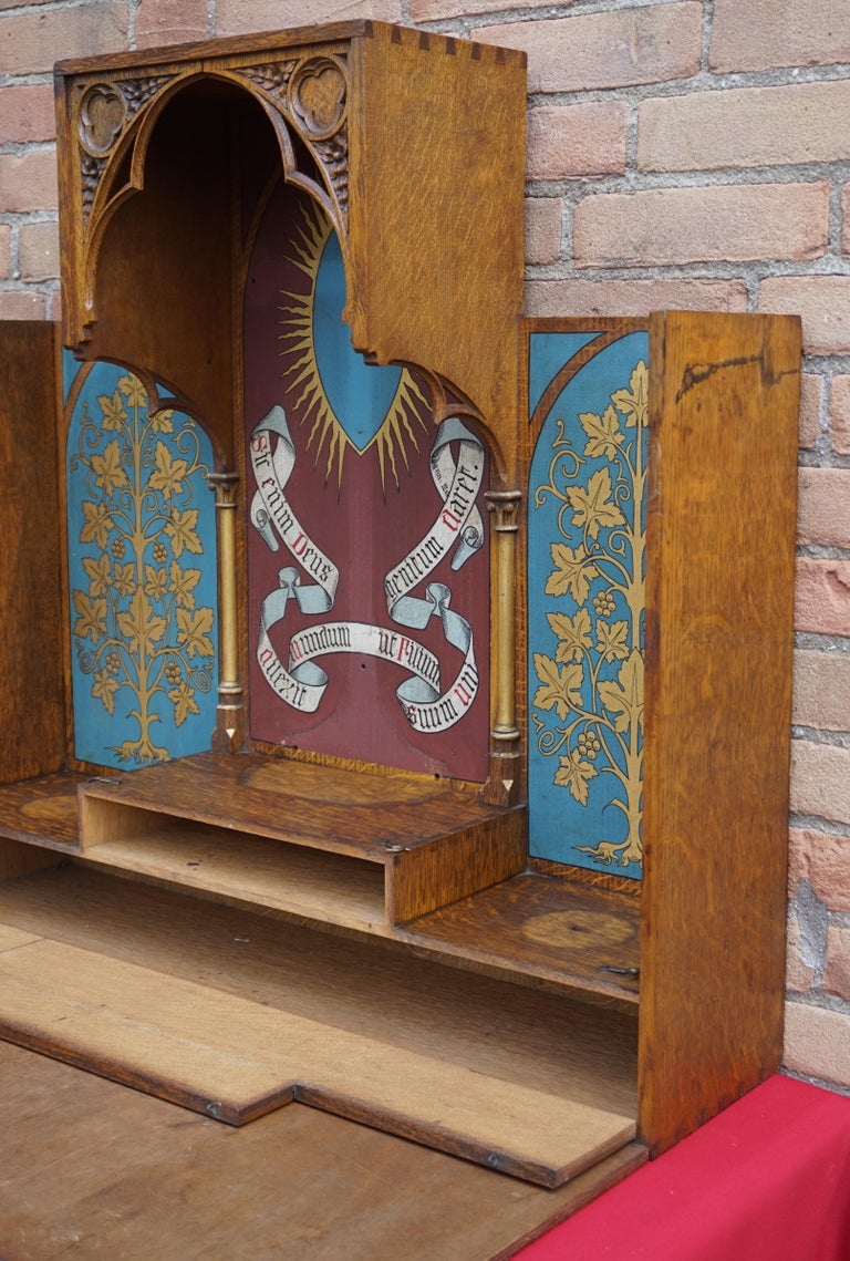 Antique Early 20th Century Carved and Hand Painted Gothic Revival ...