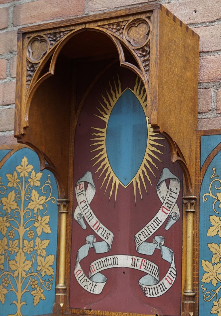 Antique Early 20th Century Carved and Hand Painted Gothic Revival ...