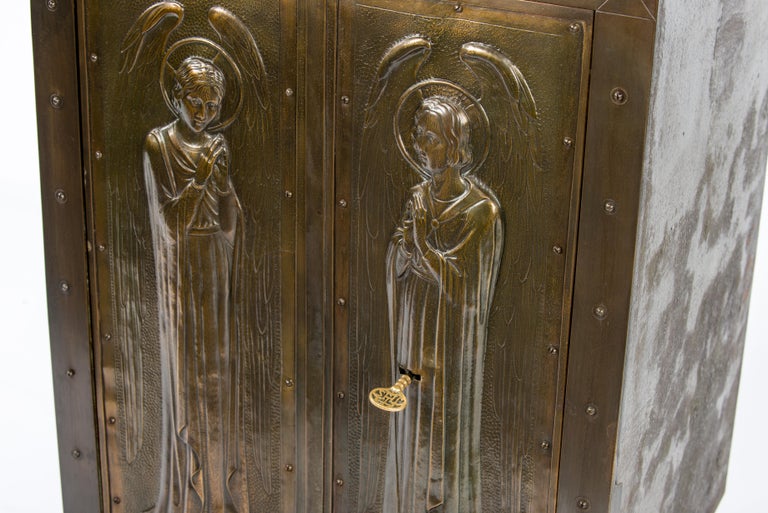 Antique Early 20th-Century Fireproof Religious Safe with Art Nouveau ...