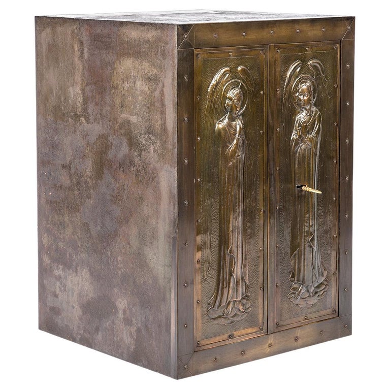 Antique Early 20th-Century Fireproof Religious Safe with Art Nouveau ...