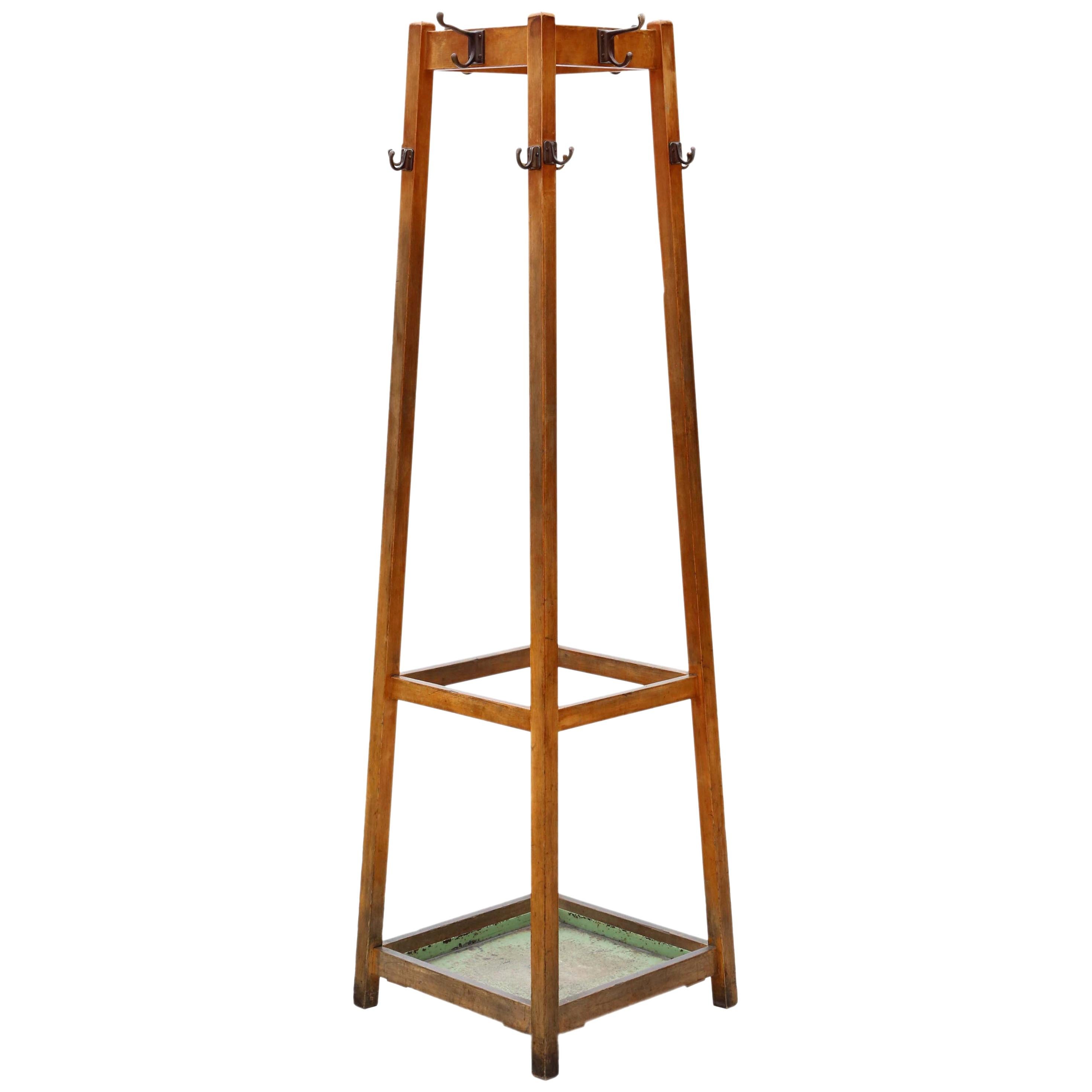 Antique Black Forest Coat Rack / Hall Tree 20th Century Wood Umbrella ...