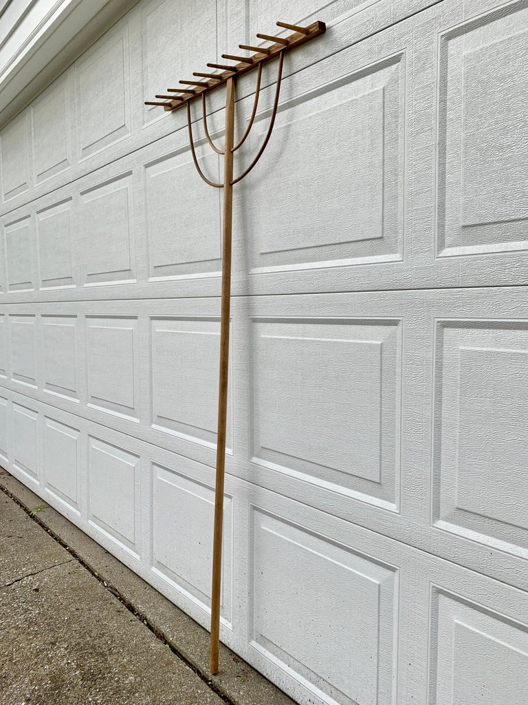 Antique Early 20th Century Hand Made Wooden Hay Rake For Sale at 1stDibs