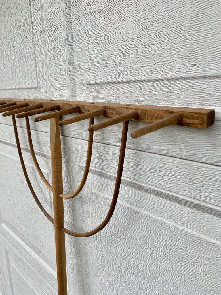 Antique Early 20th Century Hand Made Wooden Hay Rake For Sale at 1stDibs