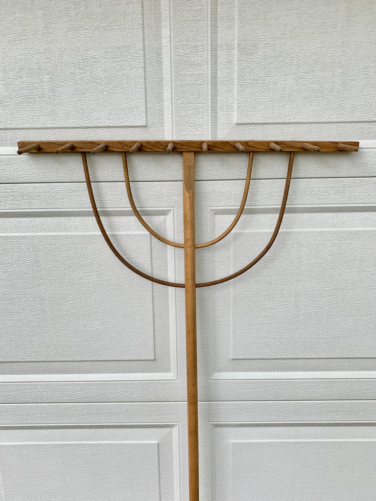 Antique Early 20th Century Hand Made Wooden Hay Rake For Sale at 1stDibs