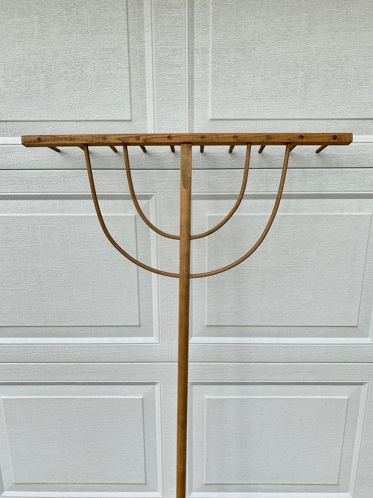 Antique Early 20th Century Hand Made Wooden Hay Rake For Sale at 1stDibs