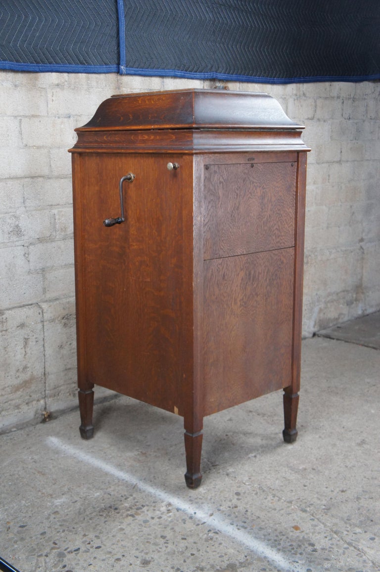 Antique 1918 Model XIII Quartersawn Oak Silvertone Phonograph Victrola ...
