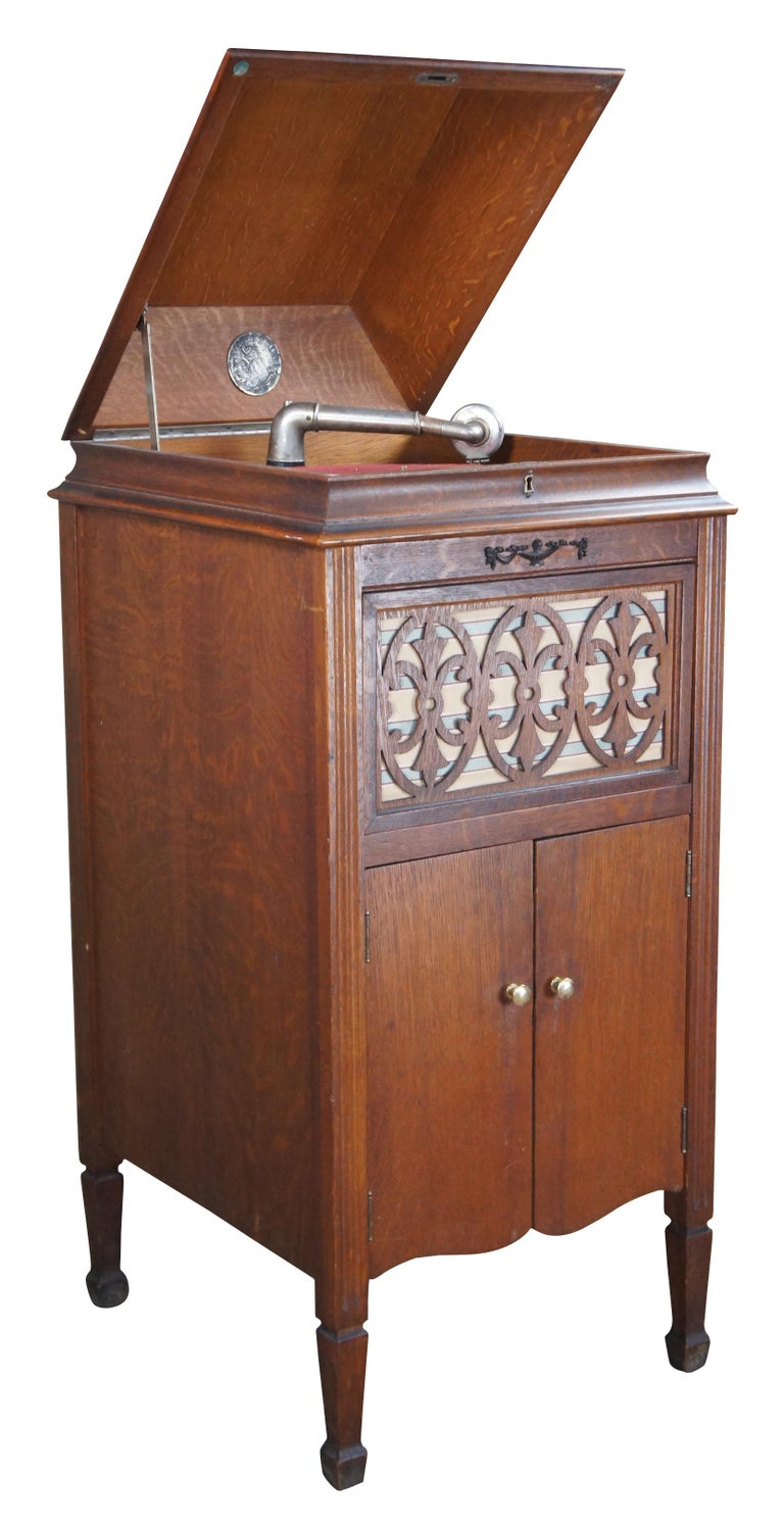 Antique 1918 Model XIII Quartersawn Oak Silvertone Phonograph Victrola ...