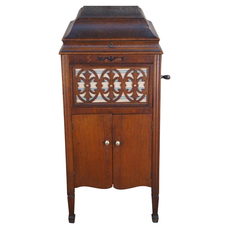 Antique 1918 Model XIII Quartersawn Oak Silvertone Phonograph Victrola ...