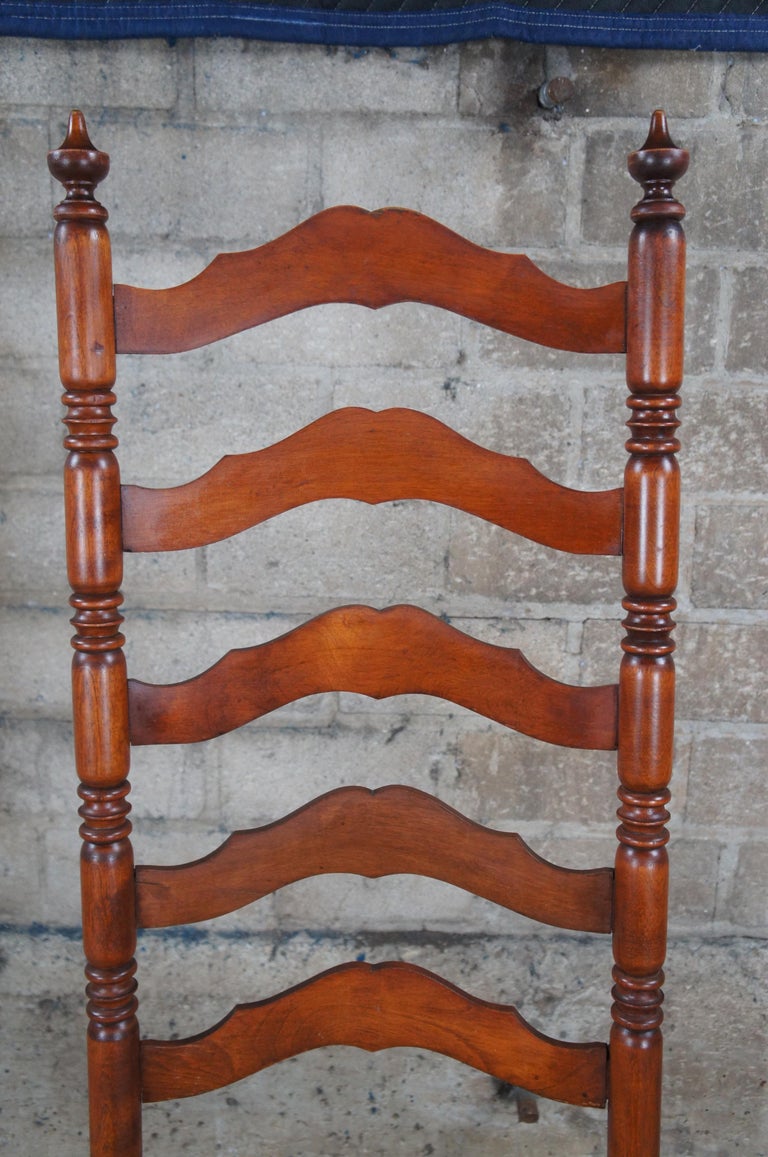 Antique Early 20th Century Shaker Oak Ladderback Side Accent Chair Rush ...
