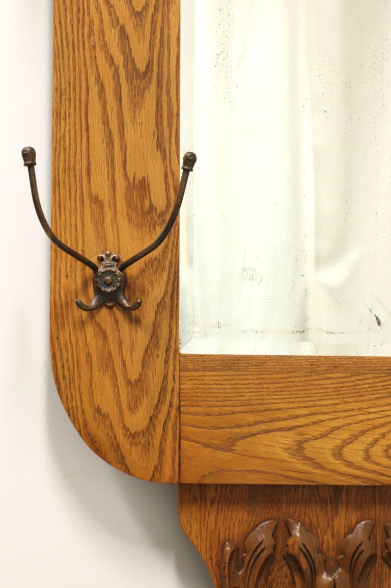 Antique Early 20th Century Victorian Oak Hall Tree with Bench at 1stDibs