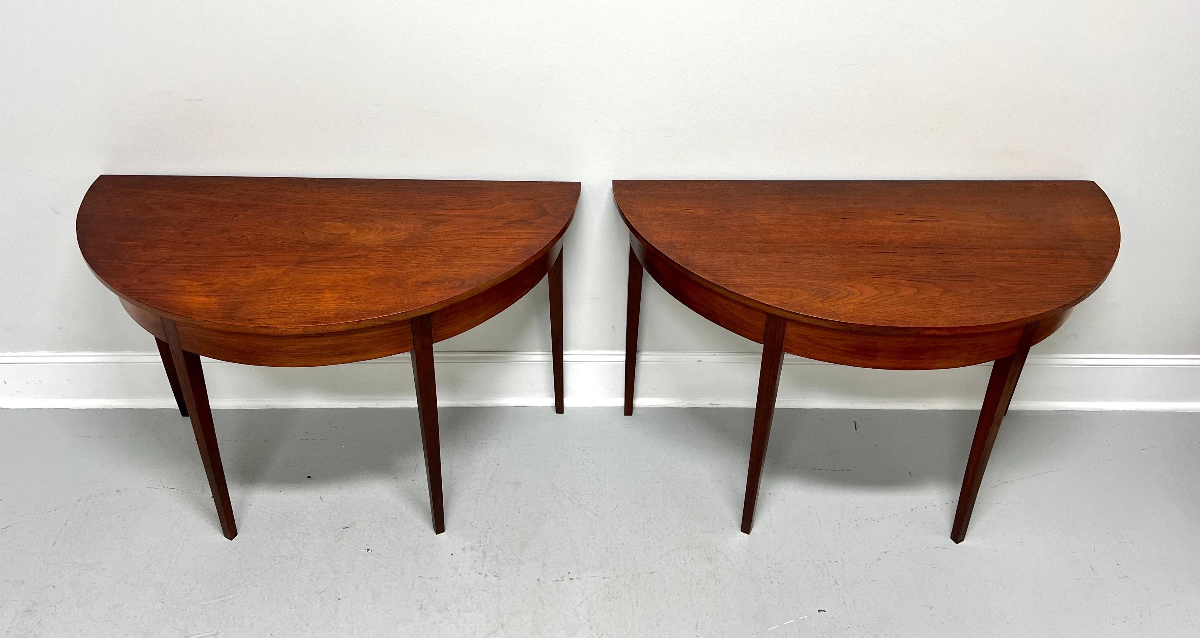Antique Early 20th Century Walnut Hepplewhite Demilune Console Tables ...