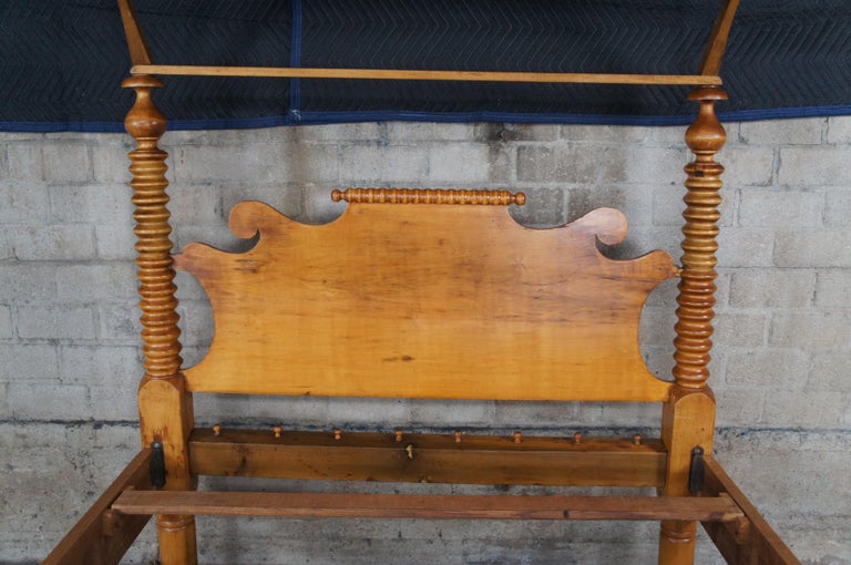 Antique Early American Colonial Maple Jenny Lind Spool 4 Poster Full ...