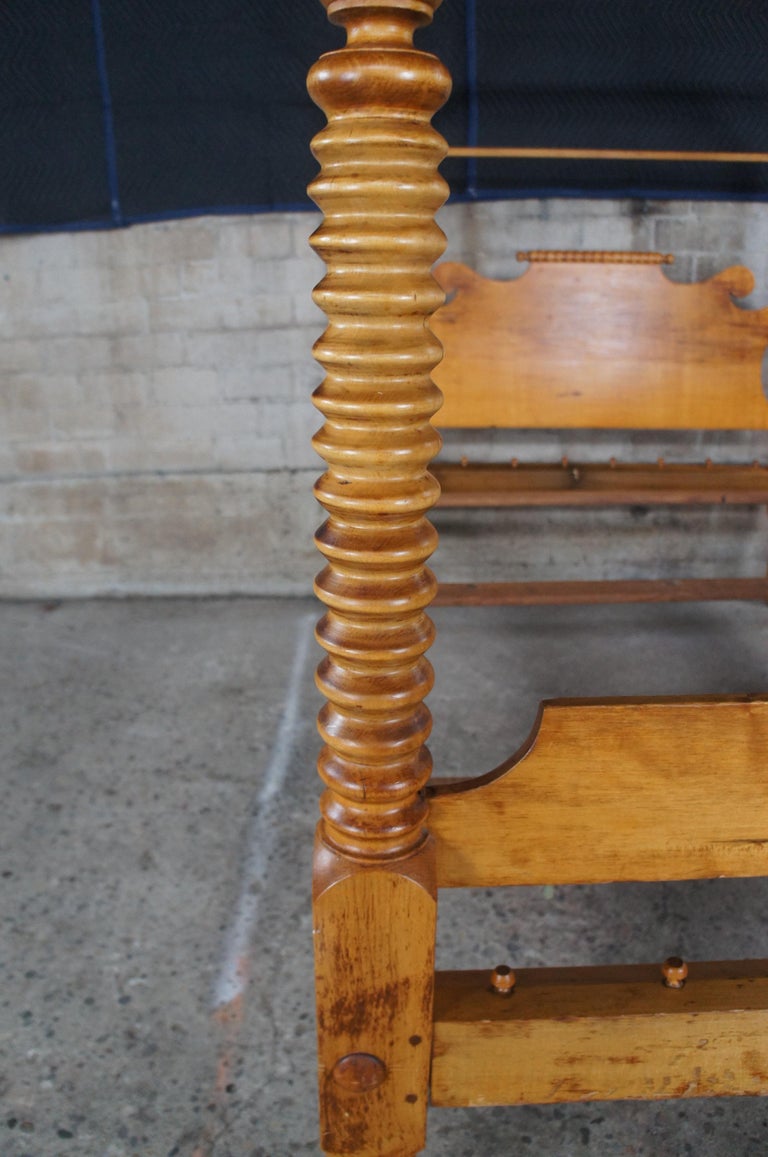 Antique Early American Colonial Maple Jenny Lind Spool 4 Poster Full ...
