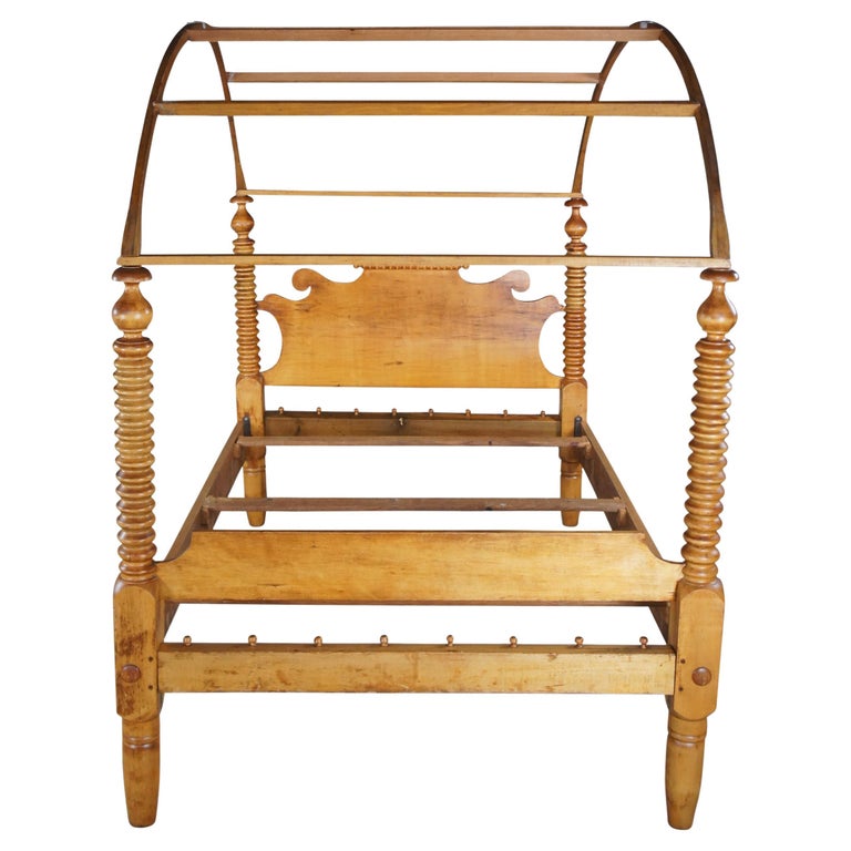 Antique Early American Colonial Maple Jenny Lind Spool 4 Poster Full ...
