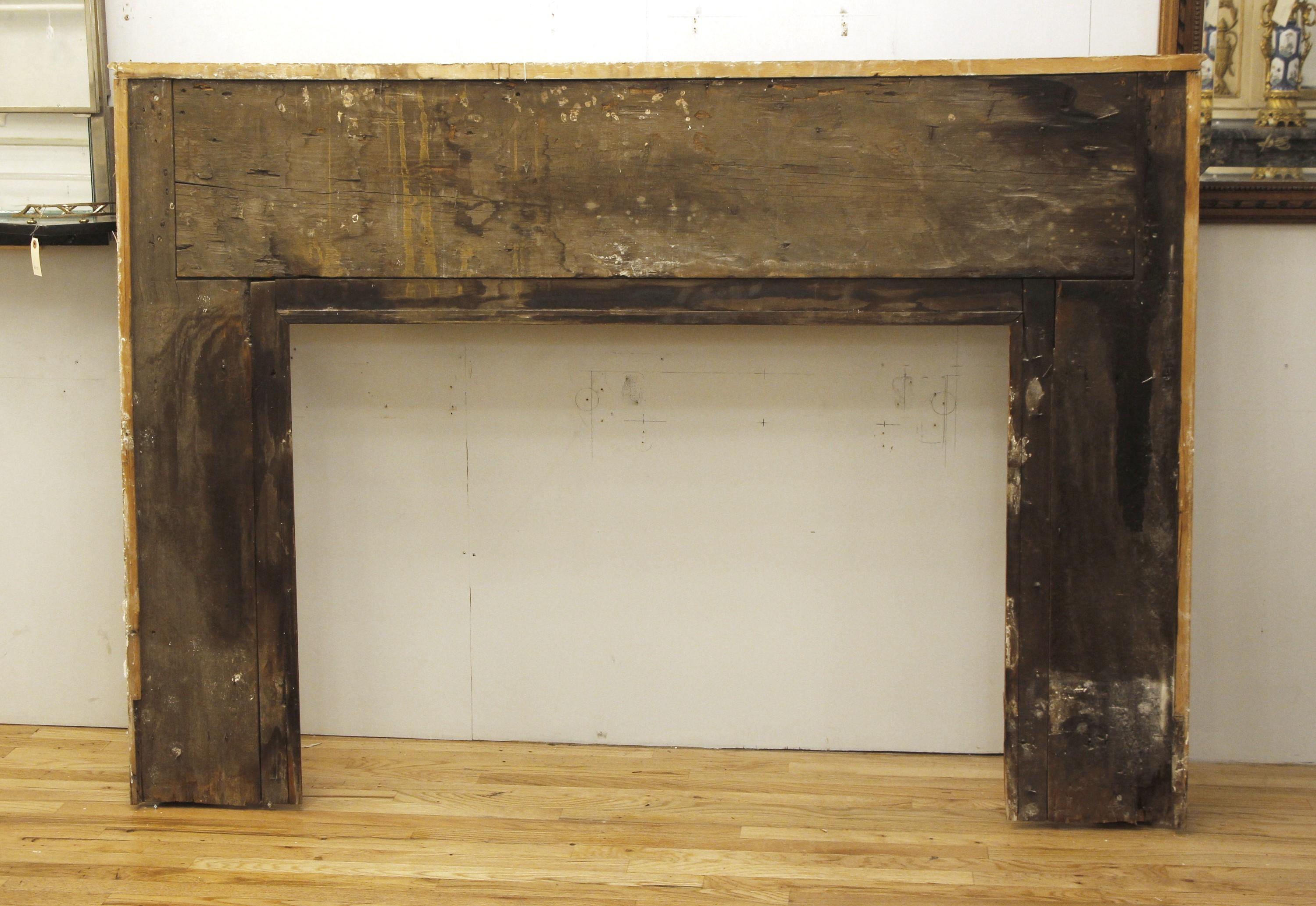 Antique Early American Federal Style Wood Mantel w/ Sunburst and Floral ...