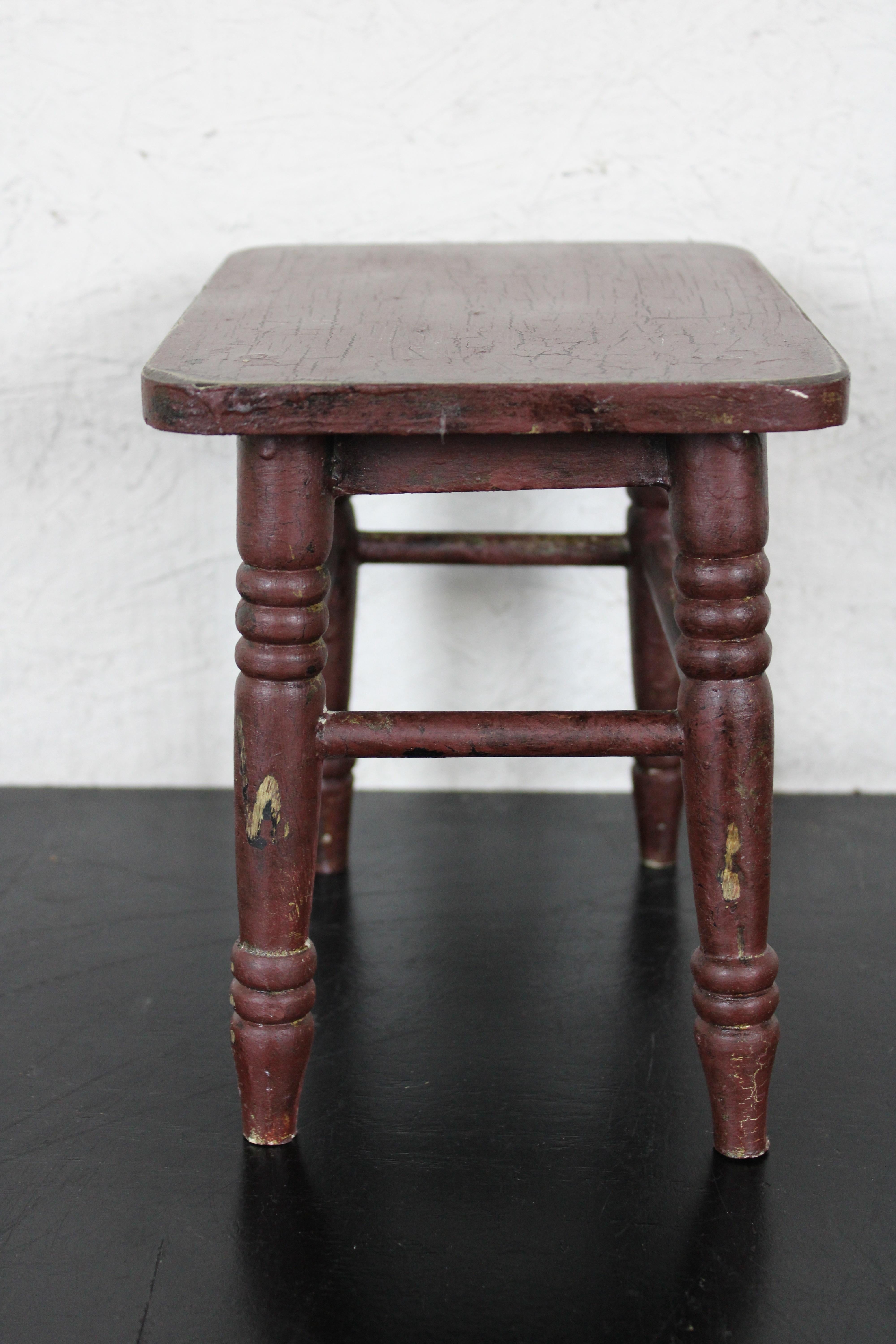 Antique Early American Spool Leg Miniature Stool Side Table Dollhouse ...