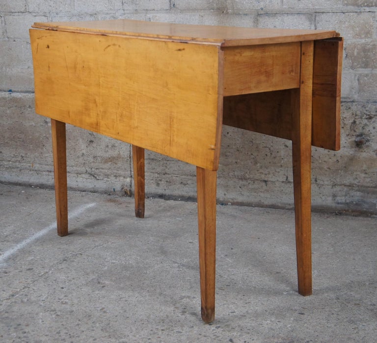 Antique Early American Tulip Wood Drop Leaf Farmhouse Dining Table ...