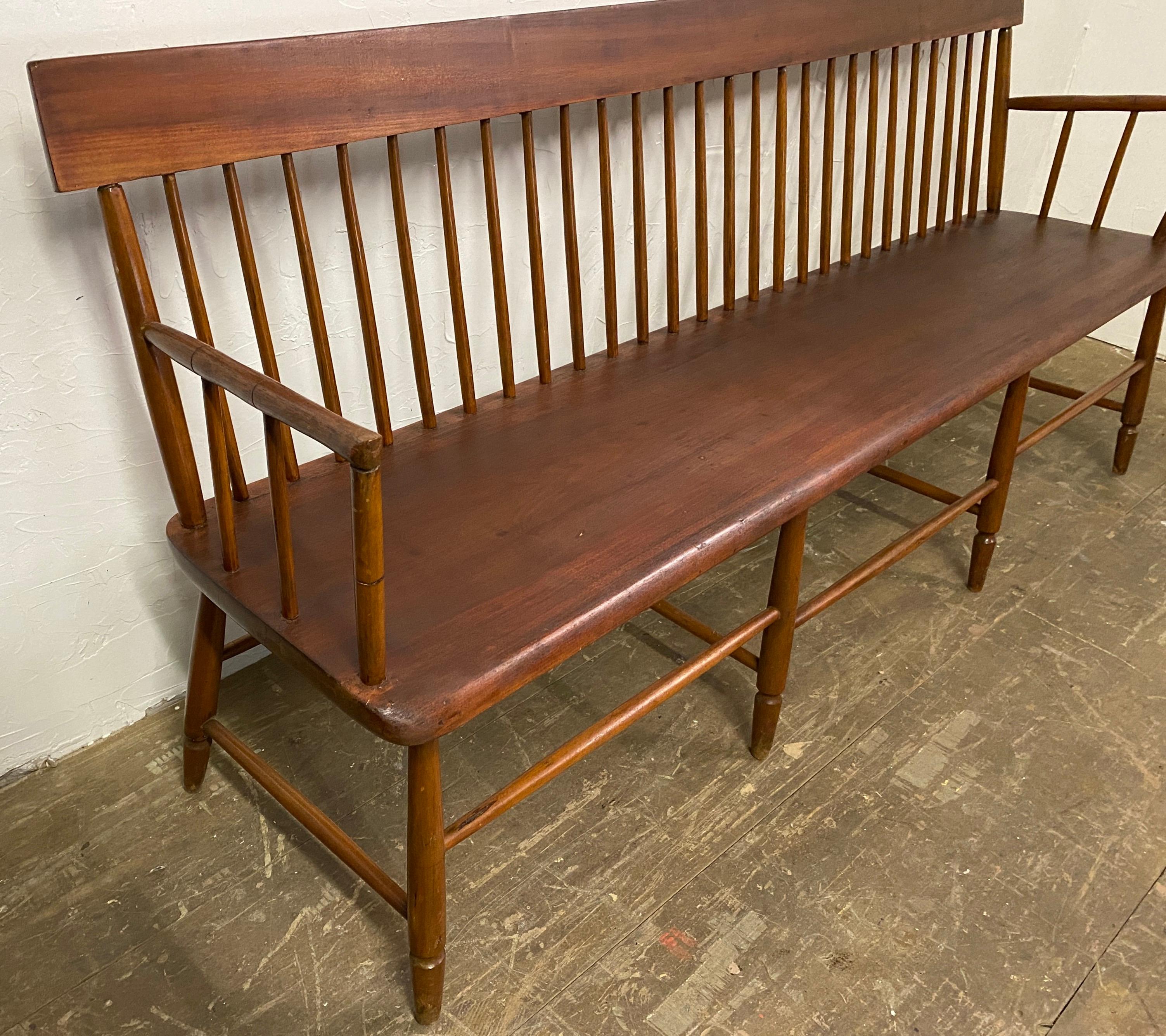 Antique American Windsor Spindle Back Deacons Bench Seat at 1stDibs ...