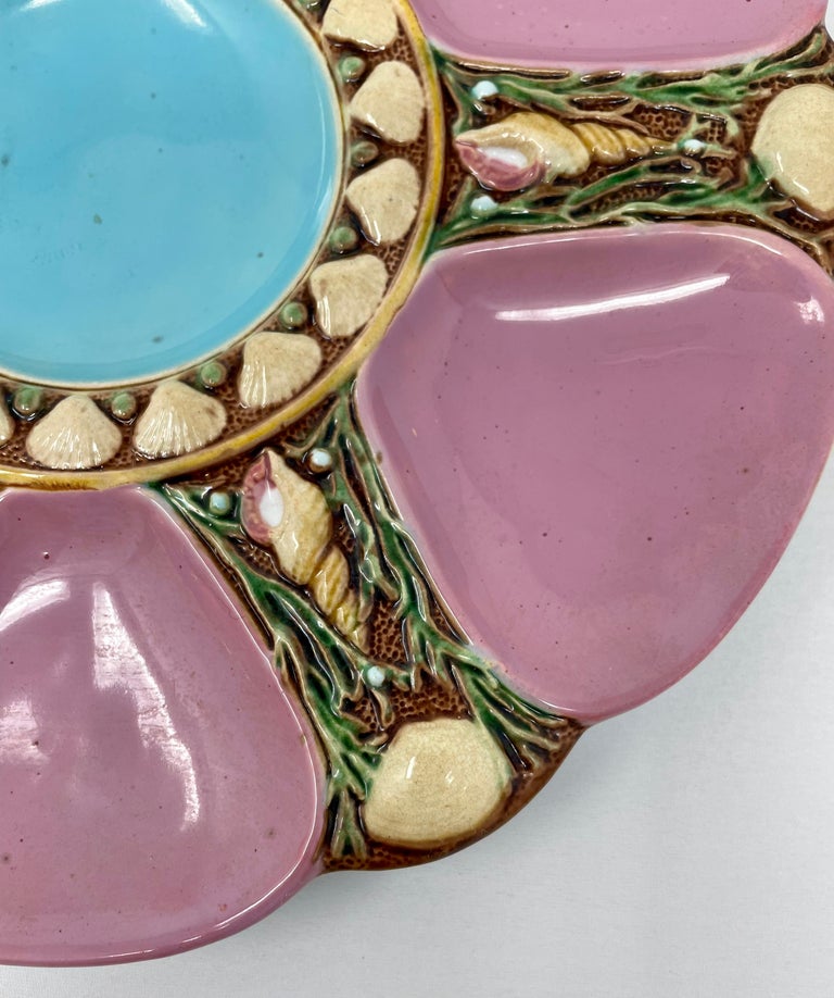 Antique Early English Minton Majolica Porcelain Pink Oyster Plate ...
