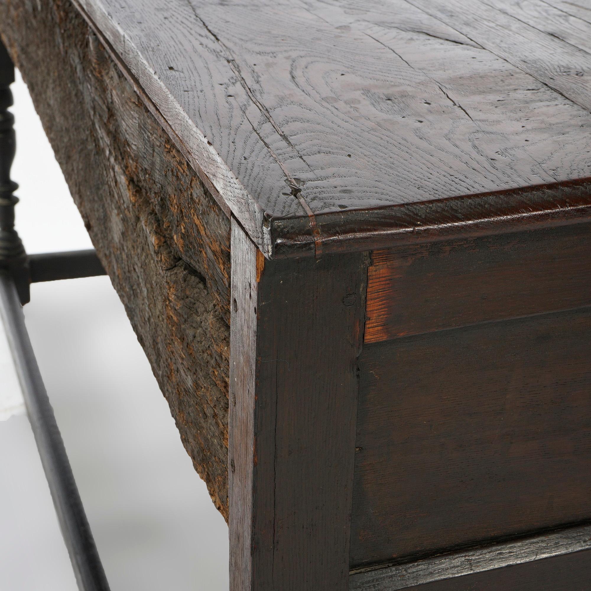 Antique Early Jacobean Carved English Oak Triple Drawer Sideboard 18th ...