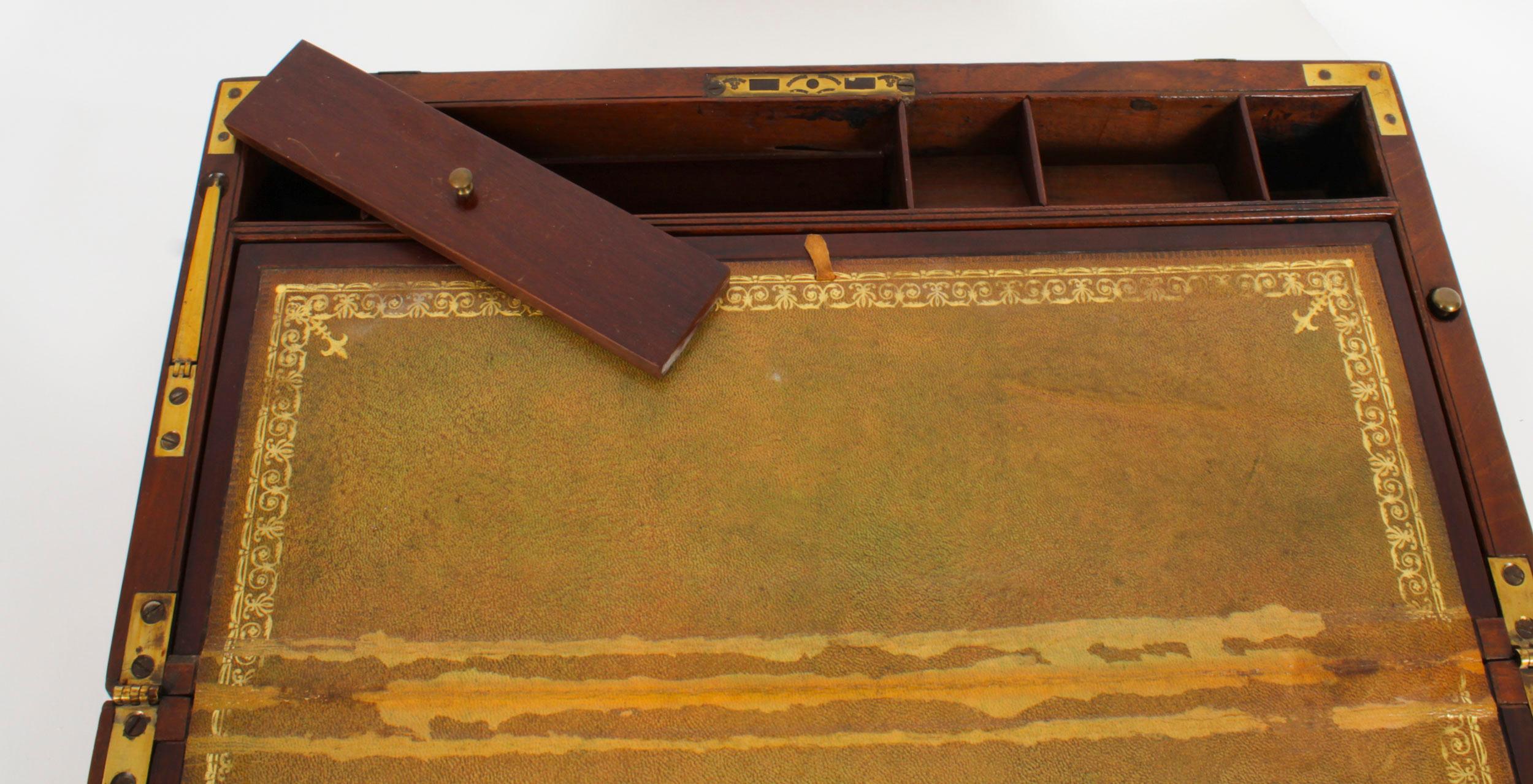 Antique Early Victorian Campaign Writing Slope Brass Mounts, 19th ...