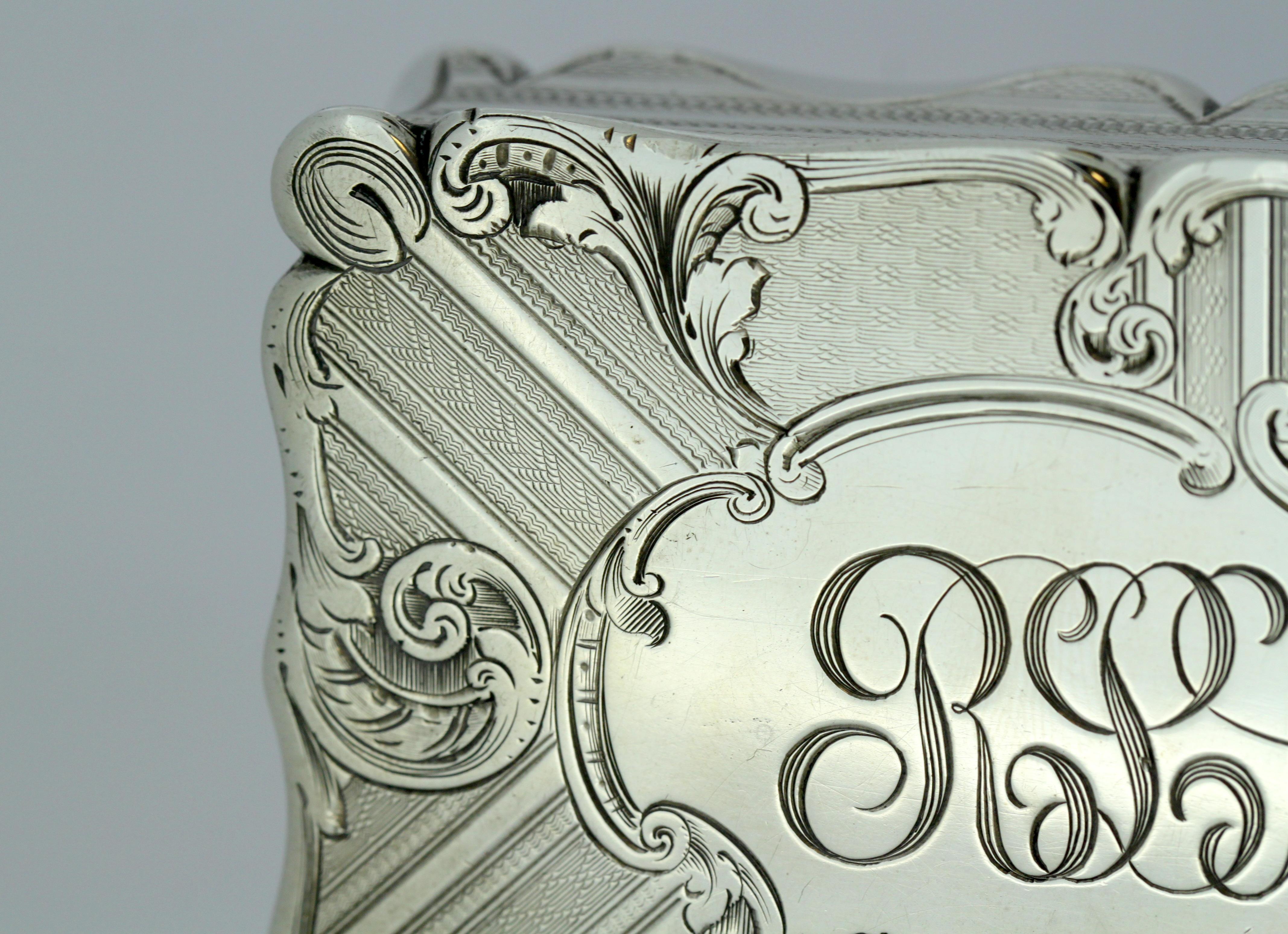 Antique Early Victorian Sterling Silver Cigarette Box, Birmingham, 1848 ...