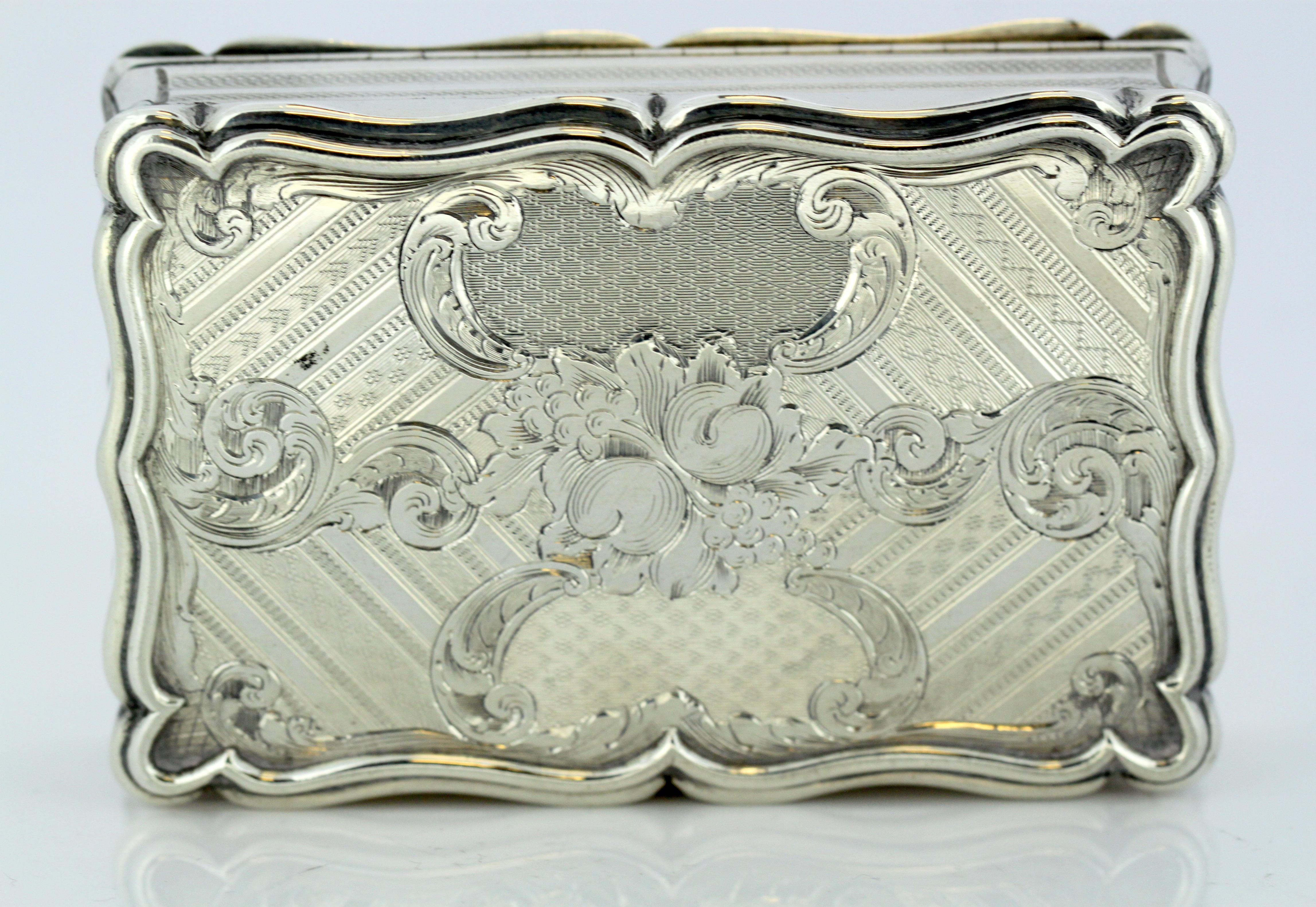 Antique Early Victorian Sterling Silver Cigarette Box, Birmingham, 1848 ...