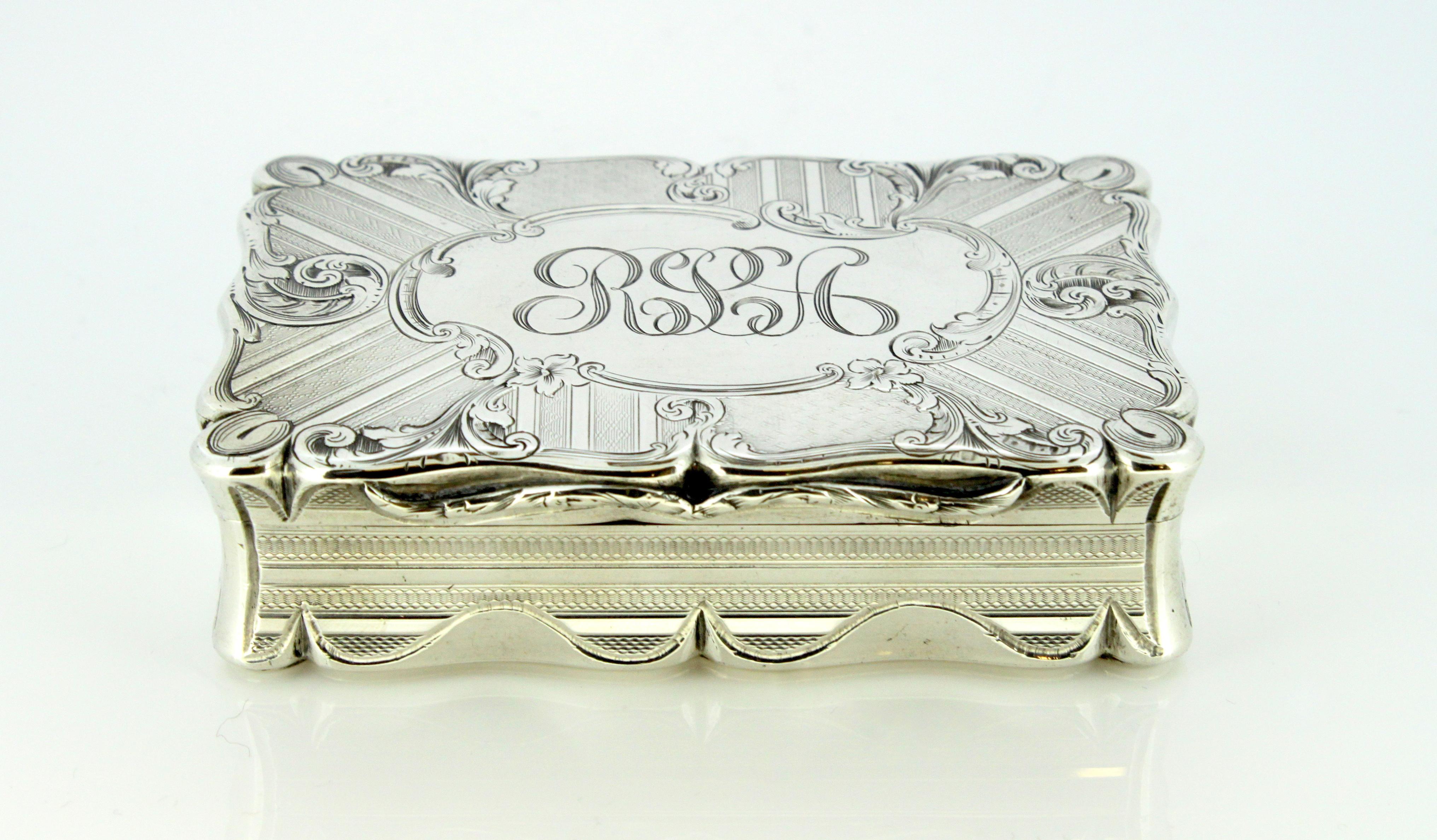 Antique Early Victorian Sterling Silver Cigarette Box, Birmingham, 1848 ...