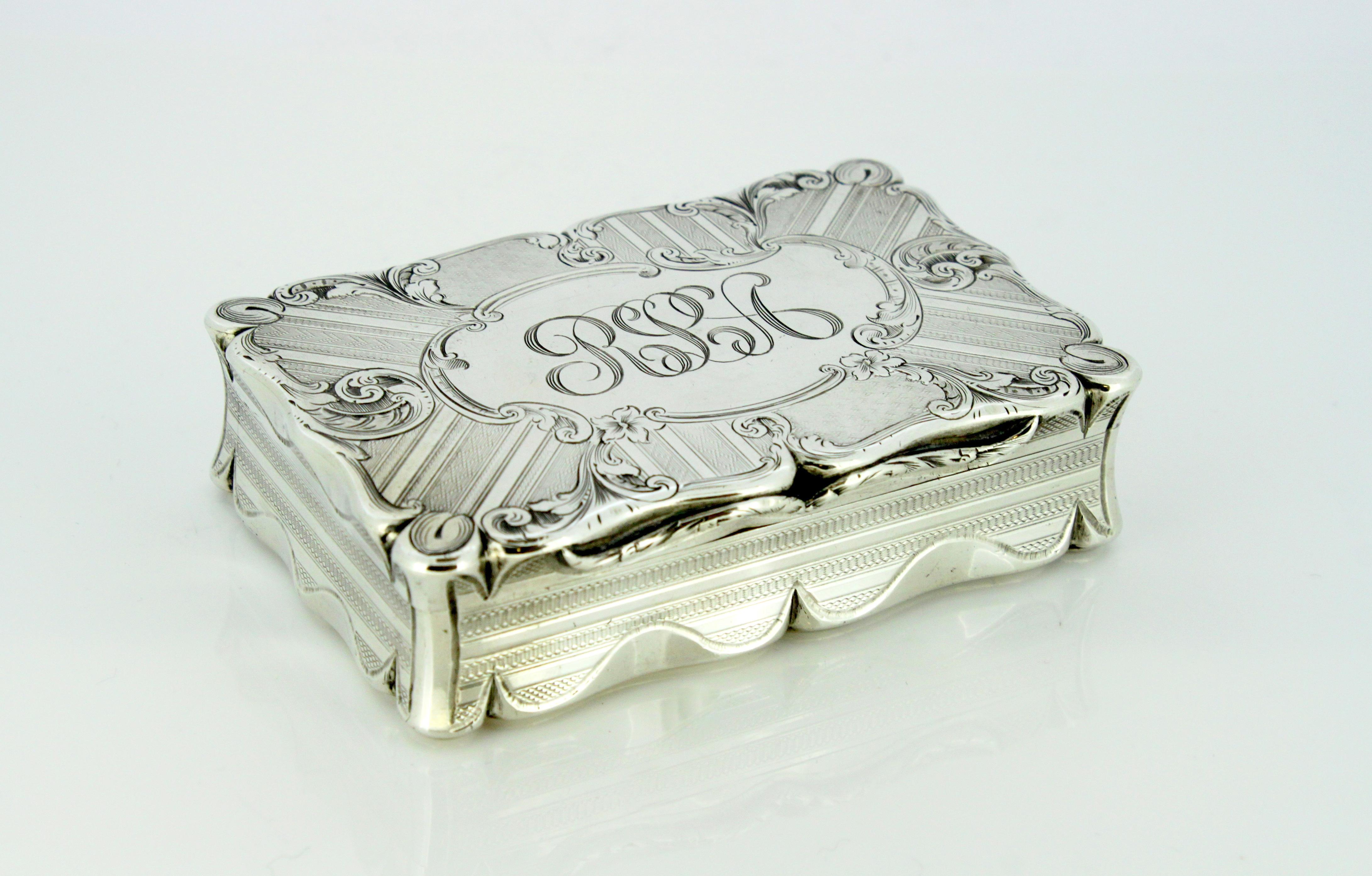 Antique Early Victorian Sterling Silver Cigarette Box, Birmingham, 1848 ...