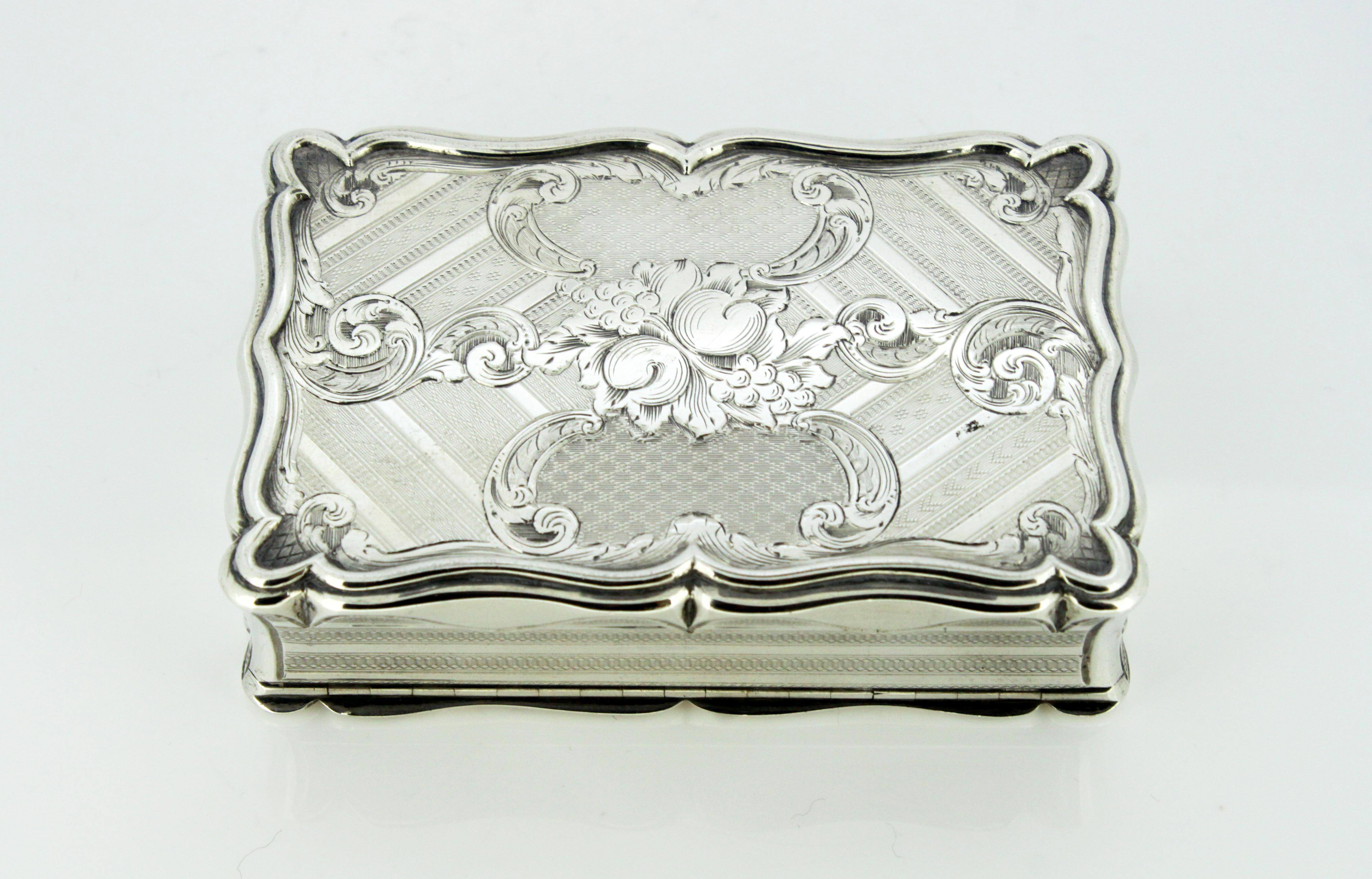 Antique Early Victorian Sterling Silver Cigarette Box, Birmingham, 1848 ...
