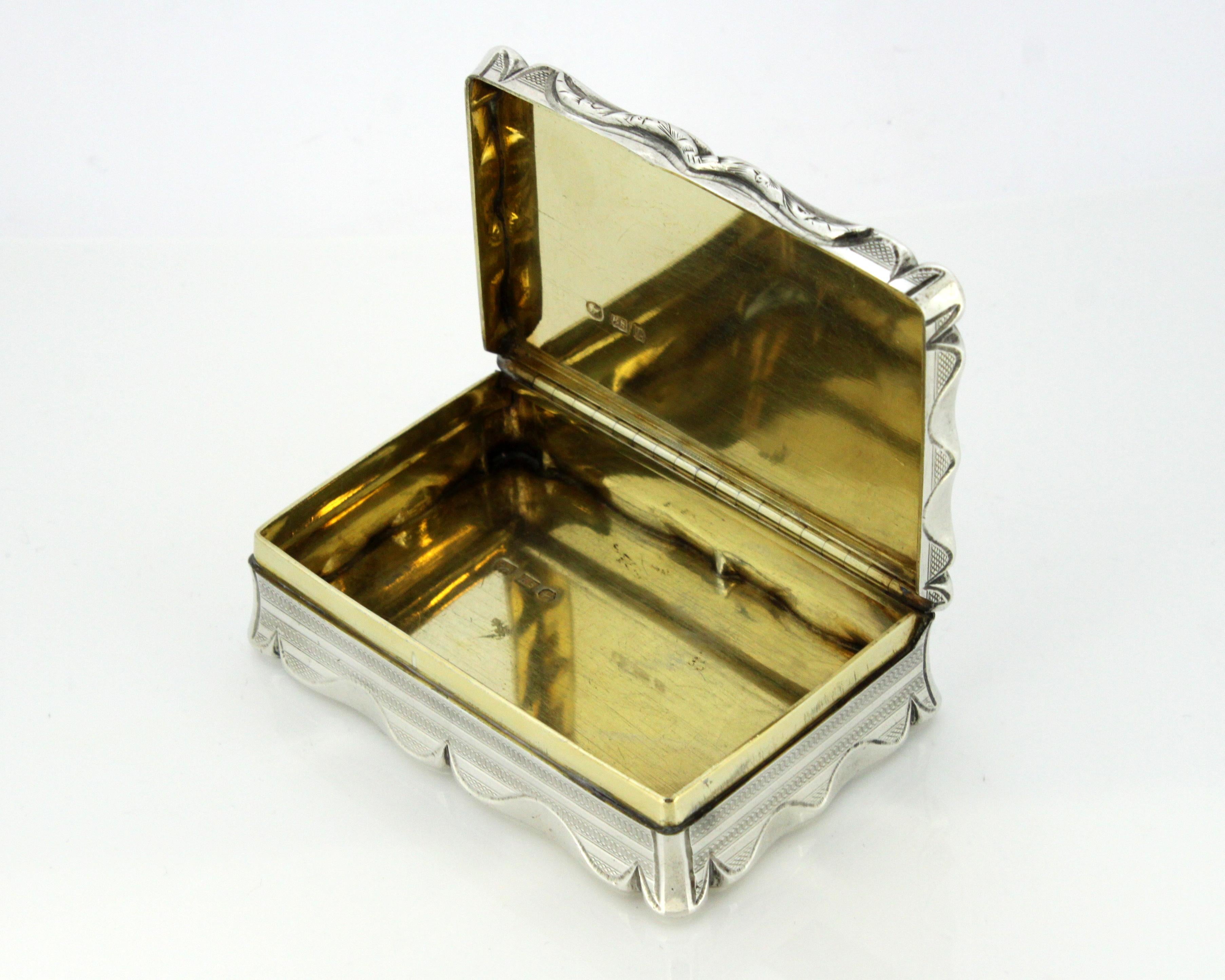 Antique Early Victorian Sterling Silver Cigarette Box, Birmingham, 1848 ...