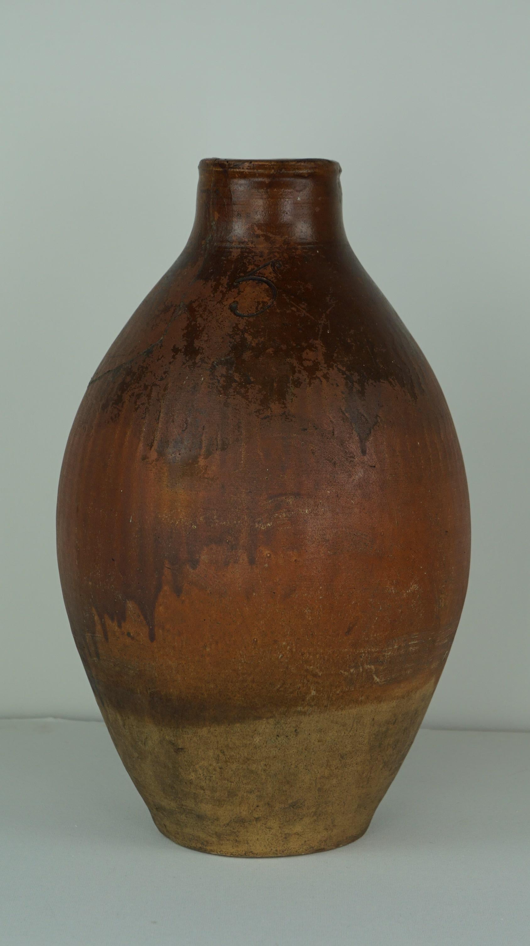 Antique earthenware jug with a small handle For Sale at 1stDibs