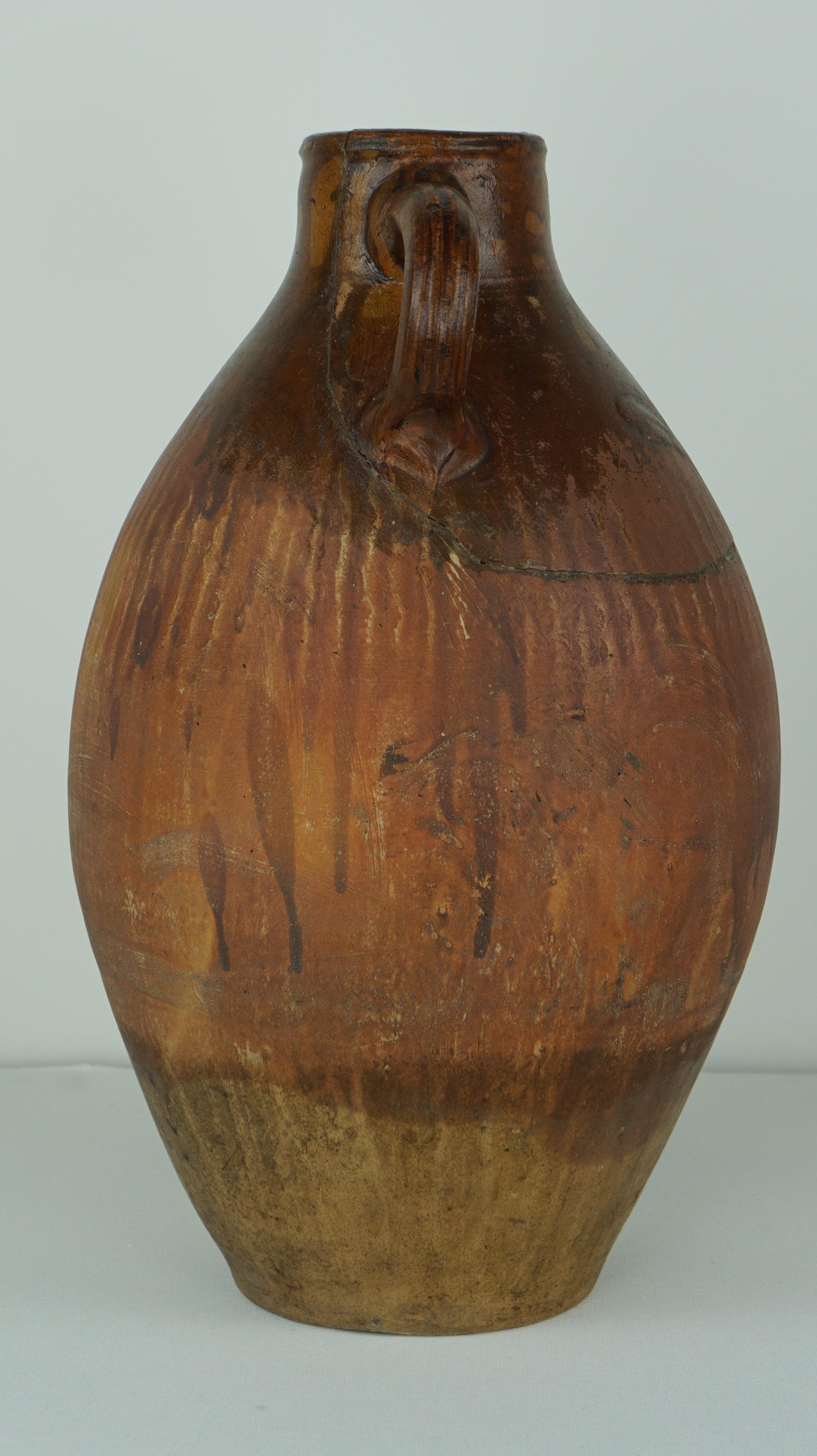 Antique earthenware jug with a small handle For Sale at 1stDibs