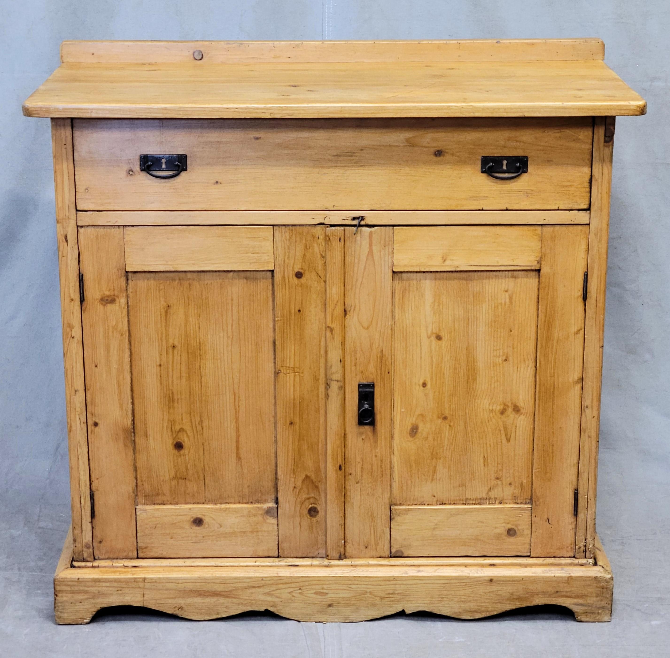 Antique Eastern European Natural Pine Sideboard Cabinet For Sale at 1stDibs