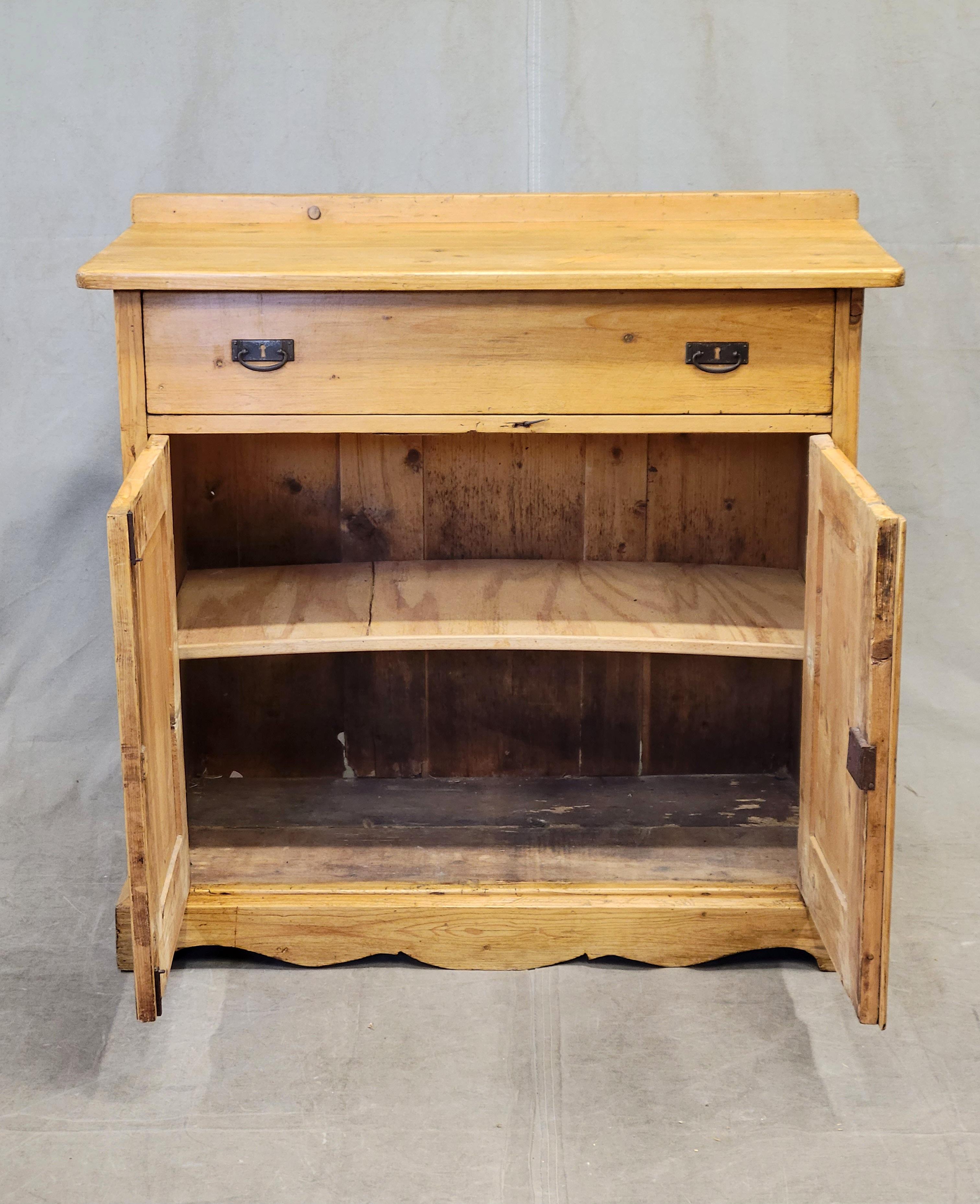 Antique Eastern European Natural Pine Sideboard Cabinet For Sale at 1stDibs