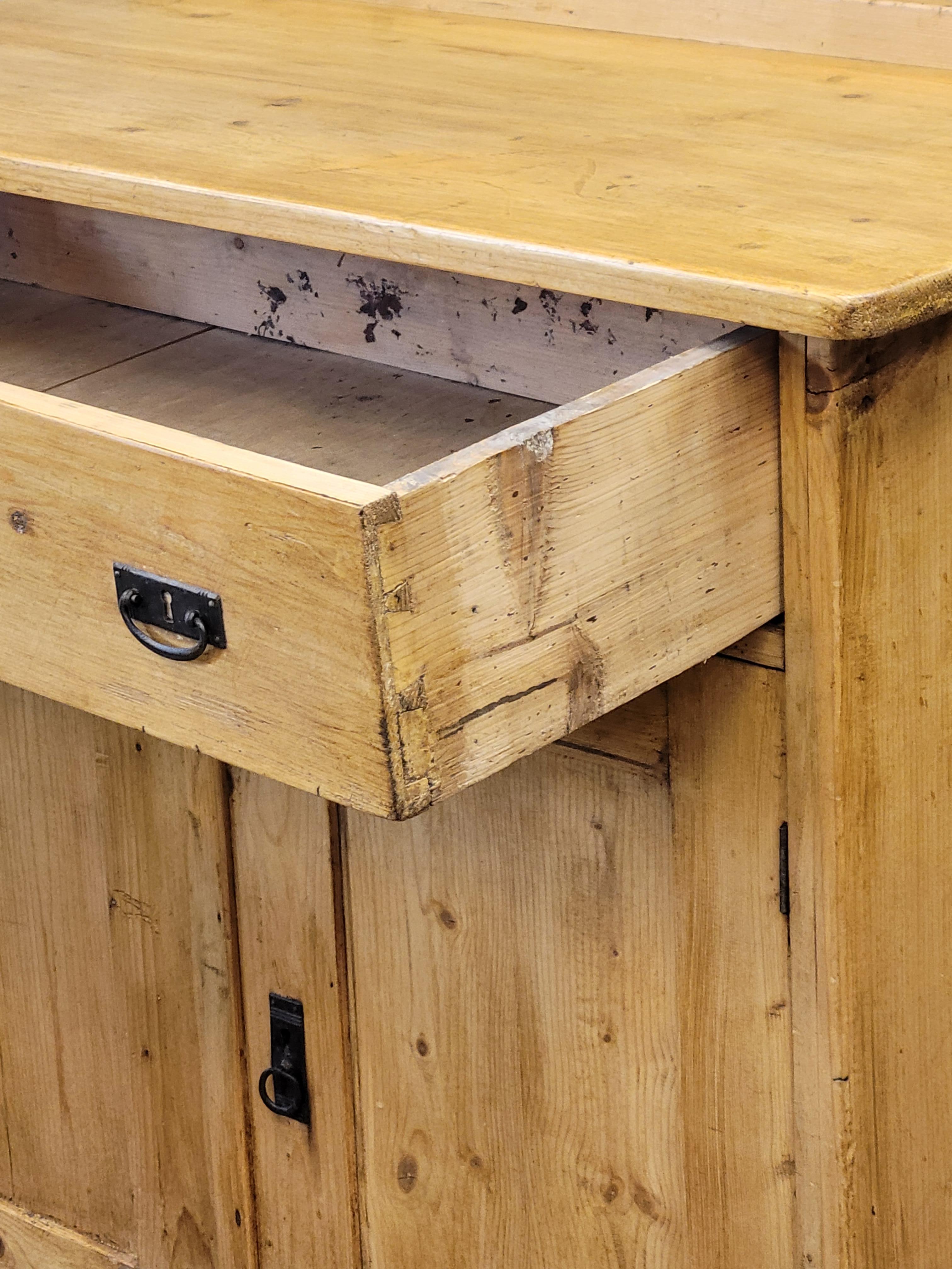 Antique Eastern European Natural Pine Sideboard Cabinet For Sale at 1stDibs