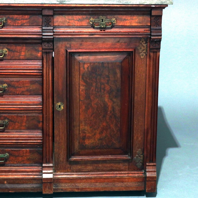 Antique Eastlake Carved Walnut and Marble Petite Server, circa 1880 at ...