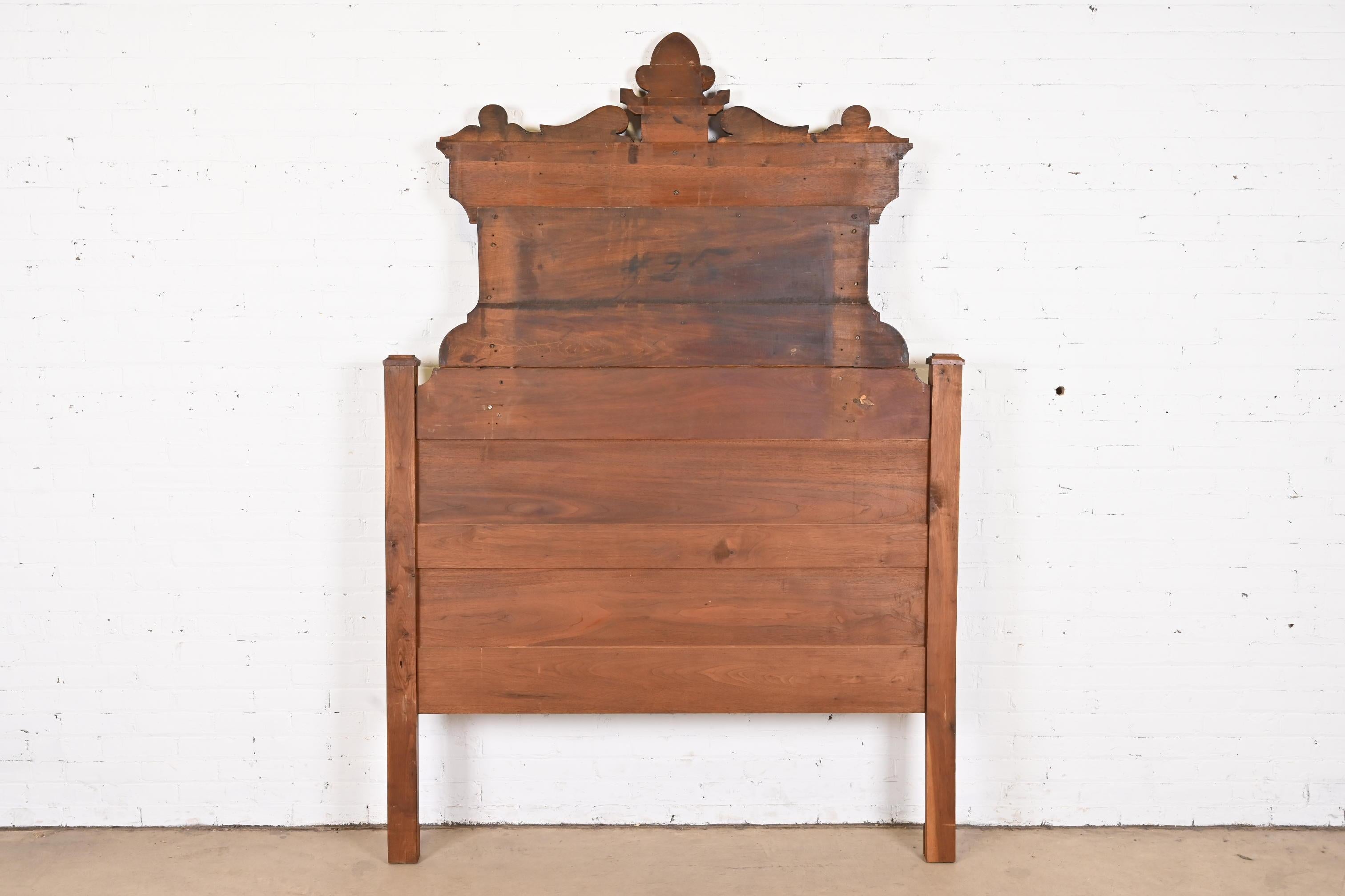 Antique Eastlake Victorian Carved Burled Walnut Monumental Full Size ...