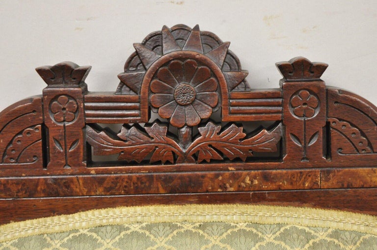 Antique Eastlake Victorian Carved Walnut Platform Rocker Rocking Chair ...