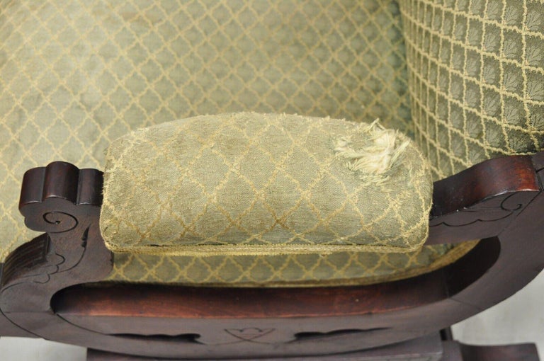 Antique Eastlake Victorian Carved Walnut Platform Rocker Rocking Chair ...