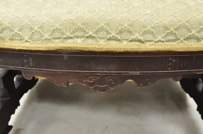 Antique Eastlake Victorian Carved Walnut Platform Rocker Rocking Chair ...