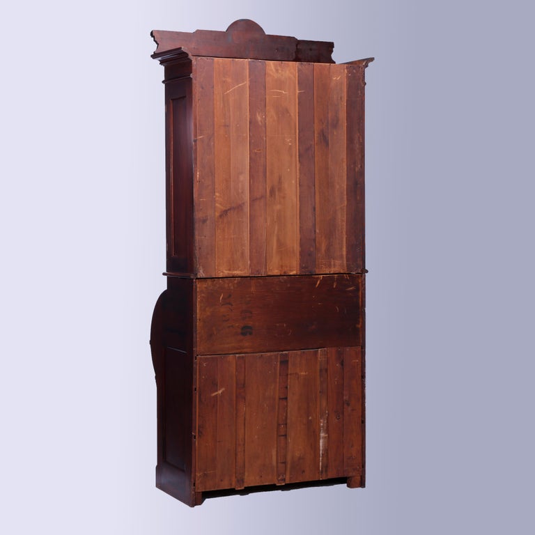 Antique Eastlake Walnut and Burl Barrel Roll Secretary Desk, Circa 1890 ...