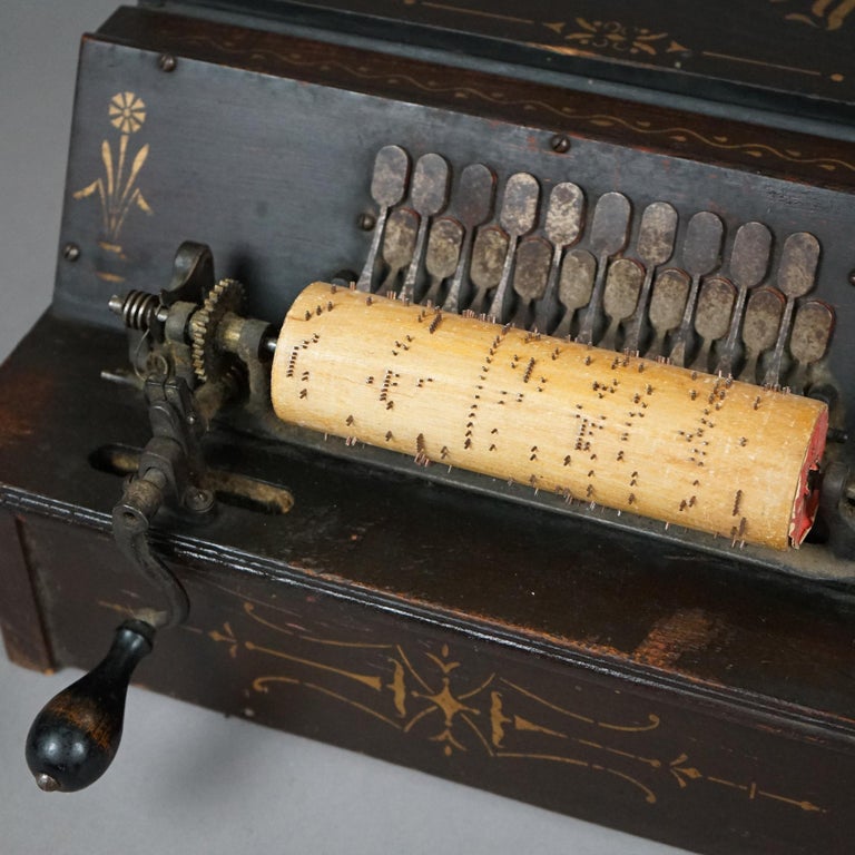 Antique Ebonized and Gilt Decorated Roller Organ with Rolls, the Gem ...