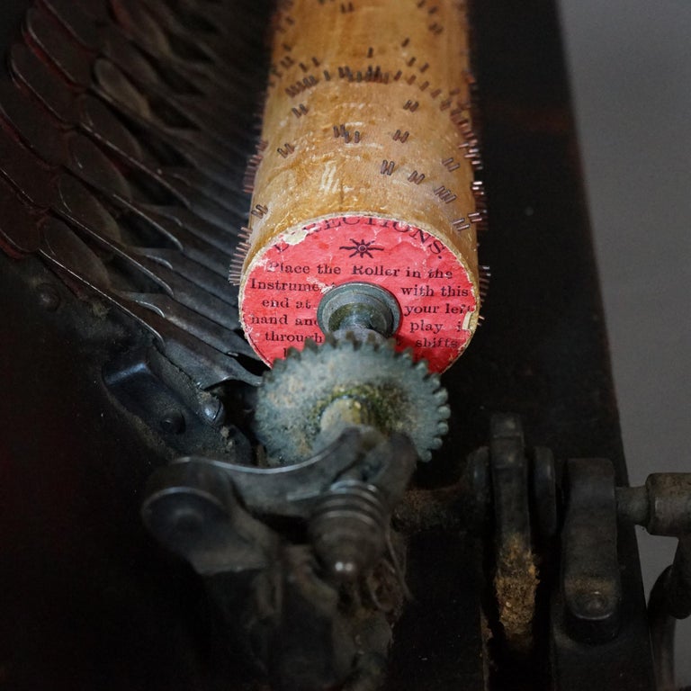 Antique Ebonized and Gilt Decorated Roller Organ with Rolls, the Gem ...
