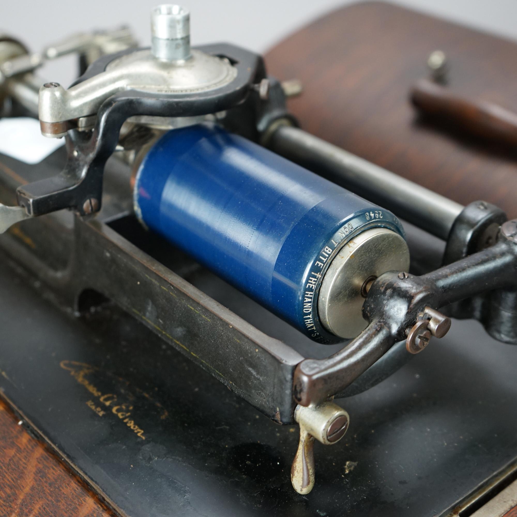 Antique Edison Triumph Oak Cylinder Phonograph, Working, c1905 For Sale ...