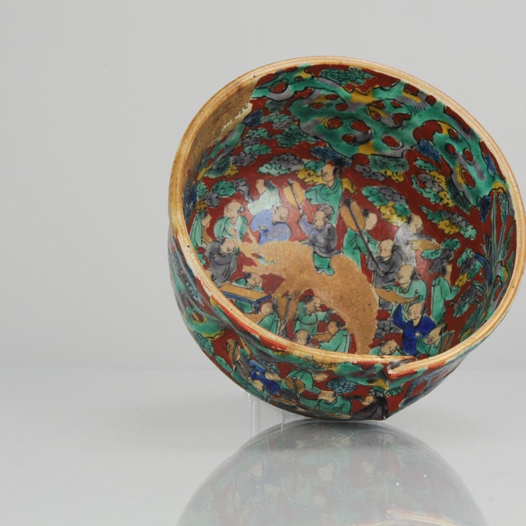 Antique Edo Period Japanese Aoki Mokubei Jar Japan Figures Trees For ...